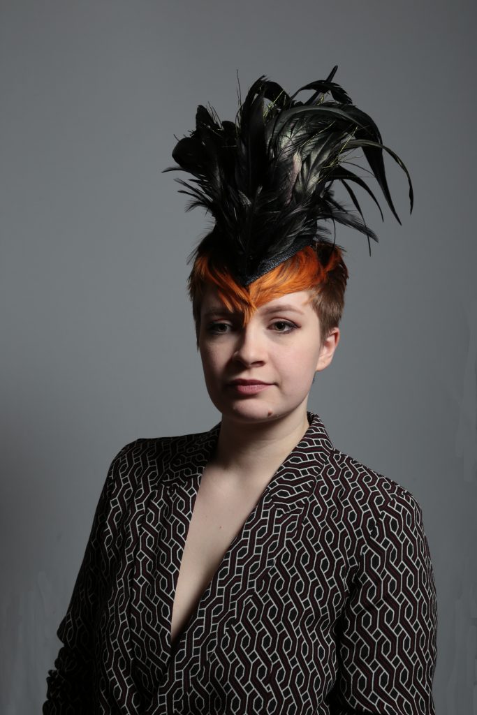 Black and Peacock Green Feather Mohawk Fascinator Pillbox - Maighread ...