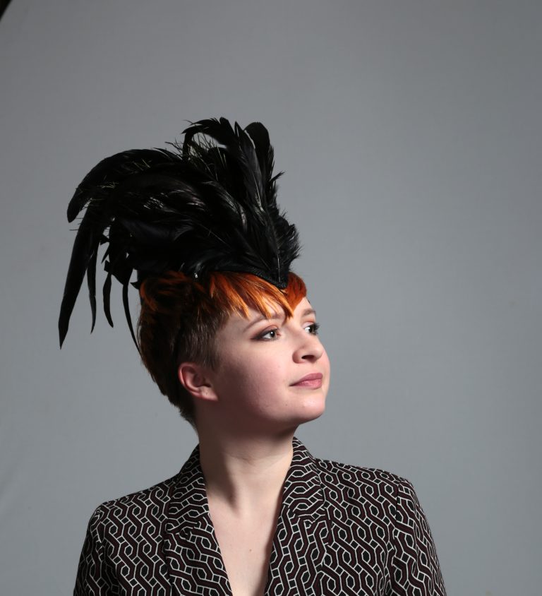 Black and Peacock Green Feather Mohawk Fascinator Pillbox - Maighread ...